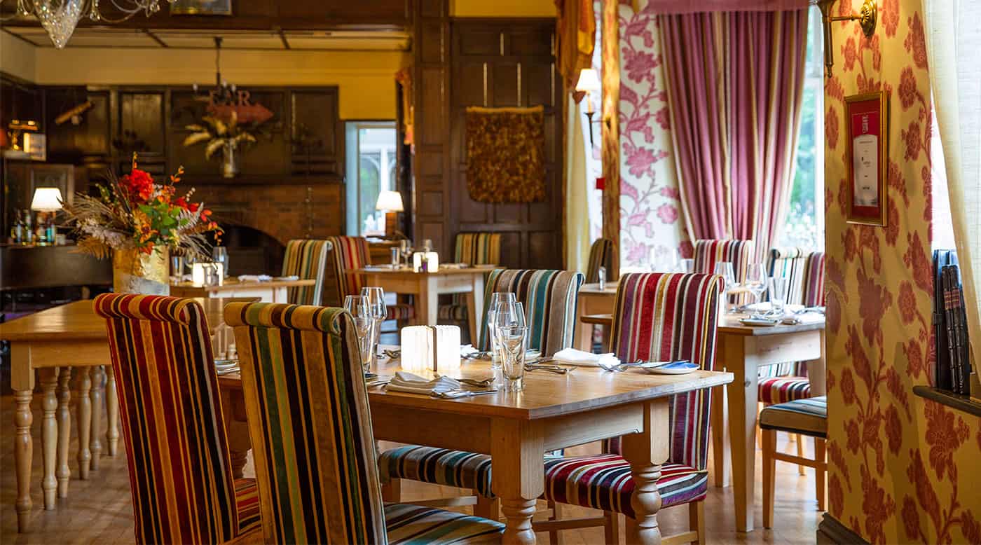 Castle restaurant at Augill Castle hotel informal fine dining